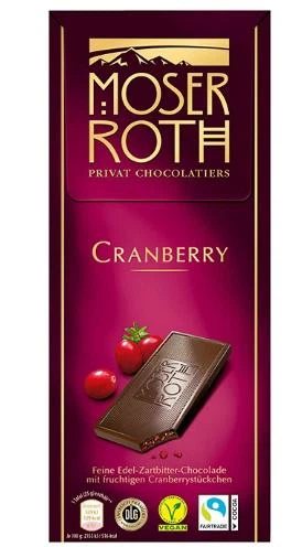 Тёмный шоколад Moser Roth Granberry с клюквой 125 г – купить в Украине ...
