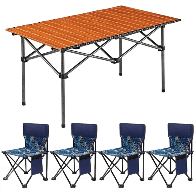 Набір комплект розкладний прямокутний стіл зі стільцями 4 штуки для пікніка відпочинку на