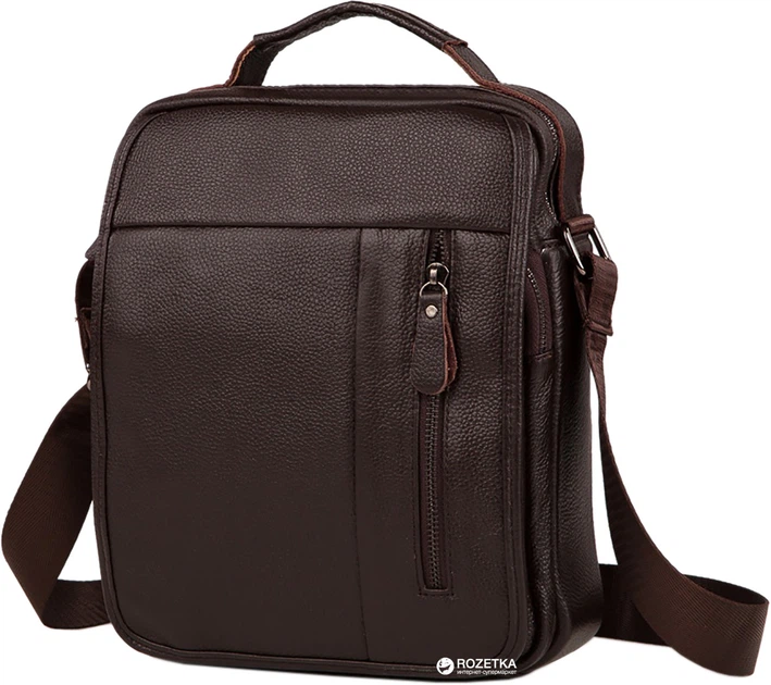 Чоловіча шкіряна сумка-месенджер Tiding Bag A25-2158C Коричнева ...