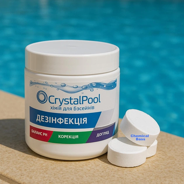 Шок (быстрый) хлор для бассейна Crystal Pool Quick Chlorine Tablets 0.3 ...