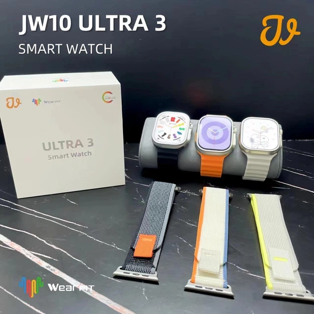 Смарт годинник JW10 ULTRA 3 з 2 ремінці Smart Watch з українським меню（Чорний） – фото, відгуки ...
