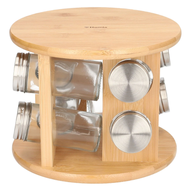 Набор для приправ HOMLA Basic 8 баночек на вращающейся подставке 15 x ...