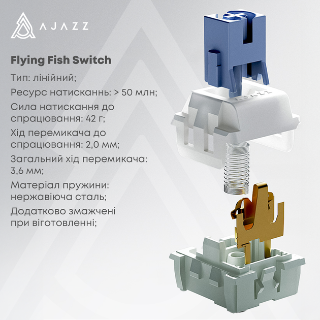 Клавіатура бездротова Ajazz AK820 Pro Flying Fish Switch Purple RGB ...