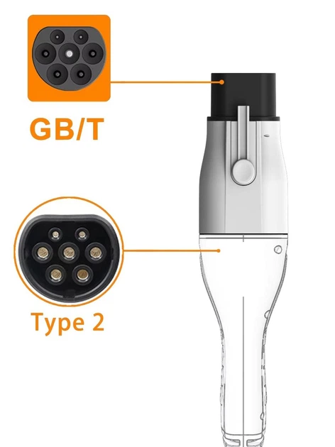 Адаптер переходник Type 2 на GB/T для зарядки электромобиля с замком ...
