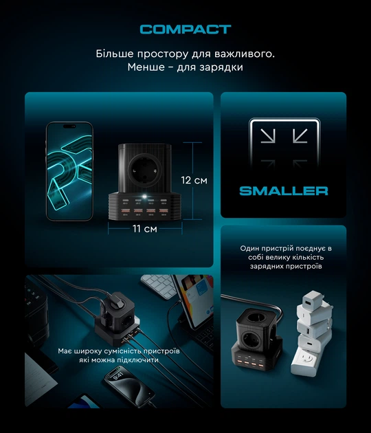 Мережевий зарядний пристрій ArmorStandart Resolute Power ARP-544 100W ...