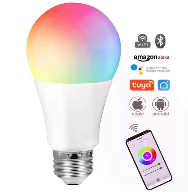 Розумна лампочка Tuya Smart LED WiFi Смарт Лампа E27 RGB Color 2700K-6500K 9W – фото, відгуки ...