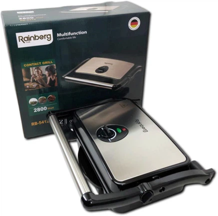 Прижимний гриль з індикатором нагріву XPRO RB-5412, 2800 Вт, нержавіюча ...