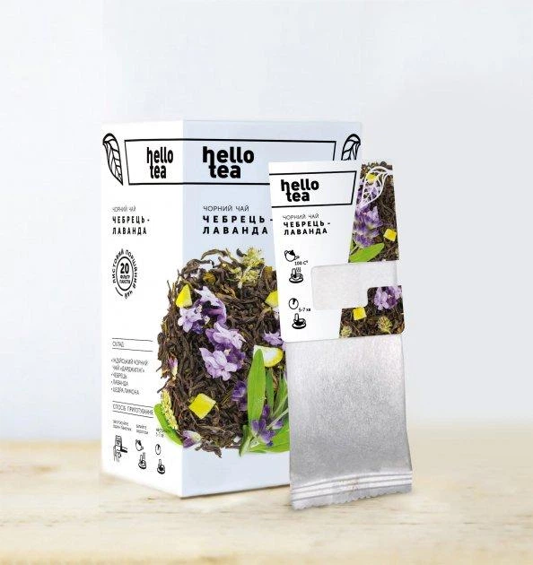 Чорний чай Hello Tea Чебрець – Лаванда 20 пакетиків від продавця ...