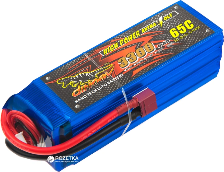 Аккумулятор Dinogy Li-Pol 3300 mAh 22.2V 6S 65C 43х42х133 мм T-Plug ...