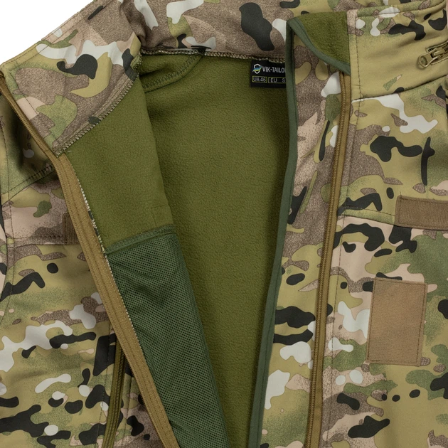 Куртка з липучками для шевронів Vik-Tailor SoftShell Multicam, Multicam, 52 - Тактичне ...