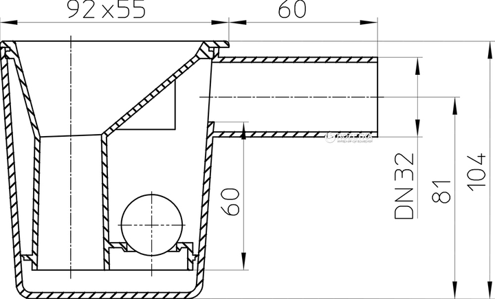Капельная воронка HUTTERER & LECHNER DN32 с запахозапирающим ...