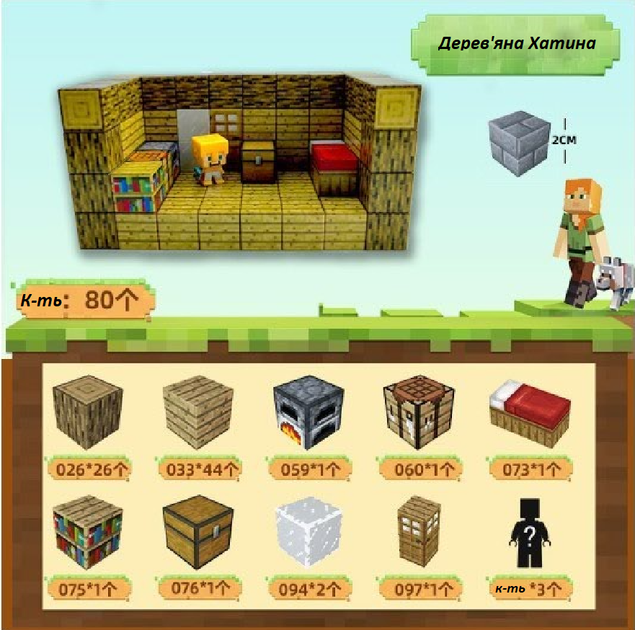 Магнітний конструктор "Minecraft" Міні Ліс 48 деталей – іграшки з доставкою від ROZETKA