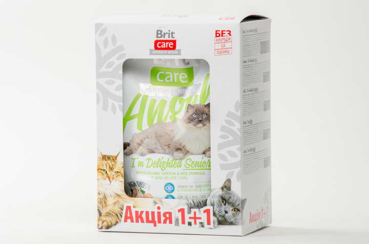 Сухой корм для пожилых кошек Brit Care Angel I am Delighted Senior 2 Х ...