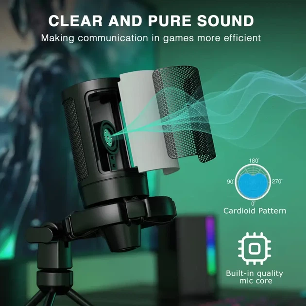 FIFINE AmpliGame A2 RGB – Ігровий USB-мікрофон з яскравим RGB ...