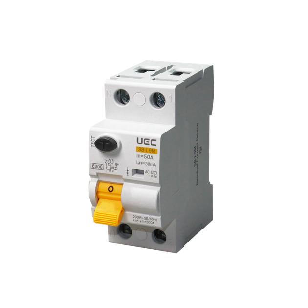 Пристрій захисного відключення SB-L9M 2P 50A 30мА тип AC 6кА UEC ...