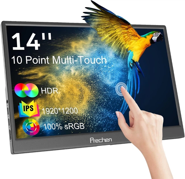 Портативний сенсорний монітор 14" Prechen HD-140 Full HD IPS 60 Гц – фото, відгуки ...