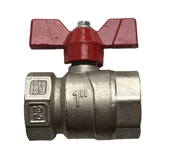 Кран кульовий FIV Perfecta 1" Bнутрішня-Bнутрішня (метелик червоний ...