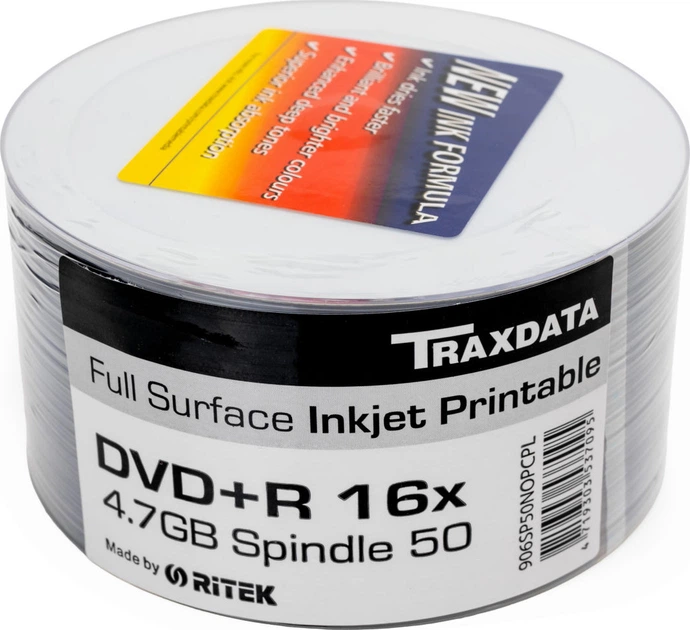 Диски Traxdata DVD+R 4.7GB 16X Printable 50 шт. (TRDPW50+) – фото ...