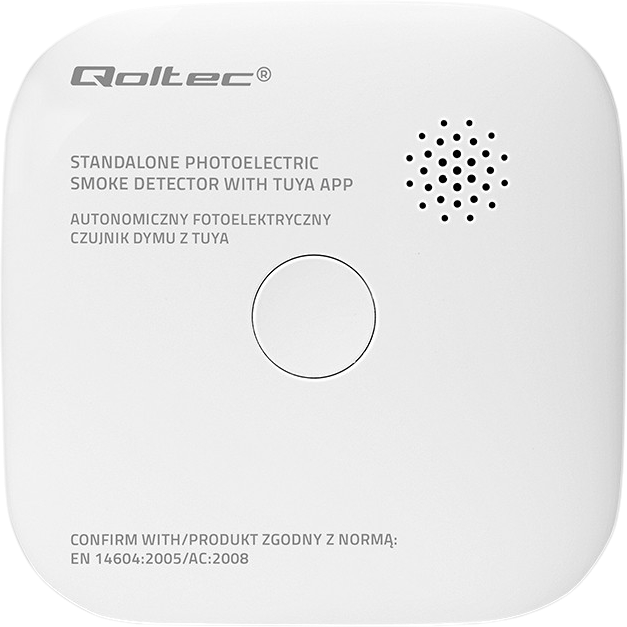 Датчик диму Qoltec з батареєю Tuya Wi-Fi 85 дБ LED (5901878525792 ...
