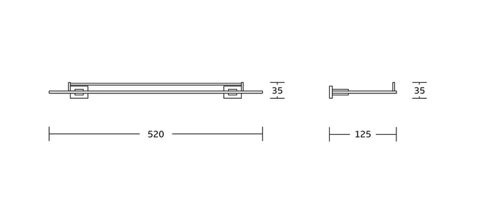 Полка в ванную VBI Mercury подвесная, стекло, золото (VBI-040209GL ...