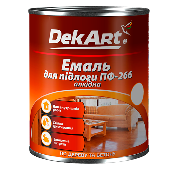 Емаль алкідна ПФ-266 для підлоги DekArt жовто-коричневий 2.8 кг – фото ...