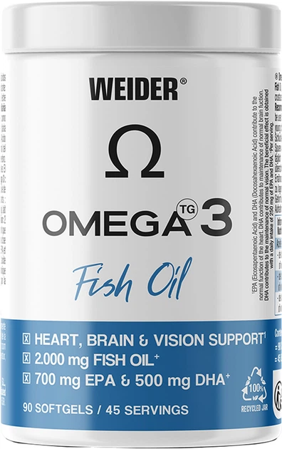 Жирные кислоты Weider Omega 3 Fish Oil 90 капсул Омега 3 (8414192311790 ...