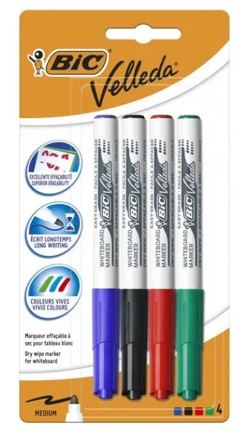 Маркери для дошки BIC Velleda 4 шт – фото, відгуки, характеристики в ...