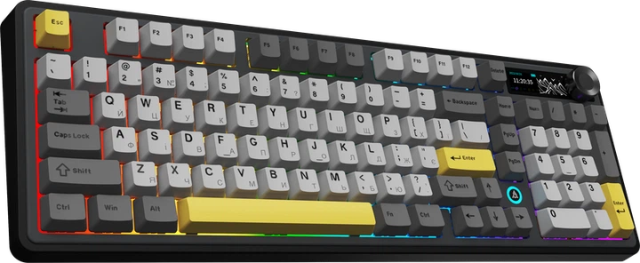 Бездротова механічна клавіатура Ajazz AK980 V2 Maillard Switch Black ...