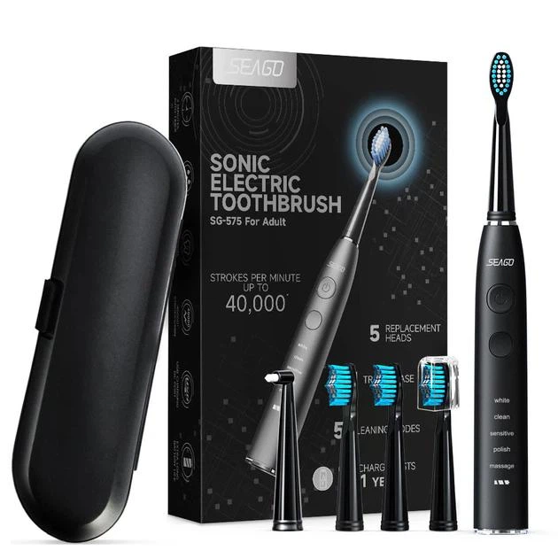 Звукова електрична зубна щітка Seago Sonic Toothbrush SG575 (Black ...