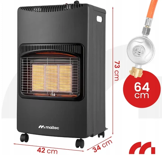 Мощный газовый обогреватель MalTec GAS-5000WT 4200Вт до 65 м² с ...