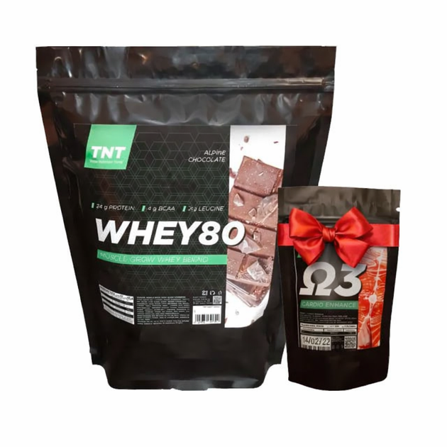 Протеїн + Омега-3 у подарунок TNT Whey Protein 80% 2 кг Банановий ...