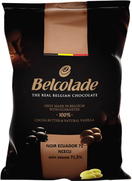 Чёрный шоколад Belcolade Ecuador 71 в дропсах 1 кг (5414477062020 ...