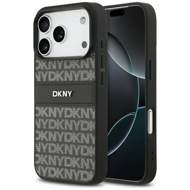 Чохол DKNY Repeat Texture Pattern with Tonal Stripe для iPhone 17 Pro ...