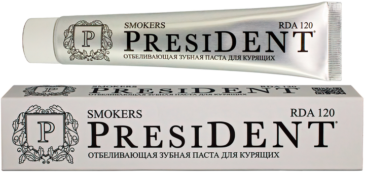 Зубная паста PresiDENT Smokers для курильщиков 75 мл (4612729880731 ...