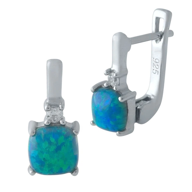 Серьги из серебра с куб. циркониями и опалами 1679313 – в интернет ...