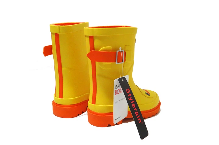 Резиновые сапоги желтые с оранжевой подошвой. Детские боты, 30 размер ...