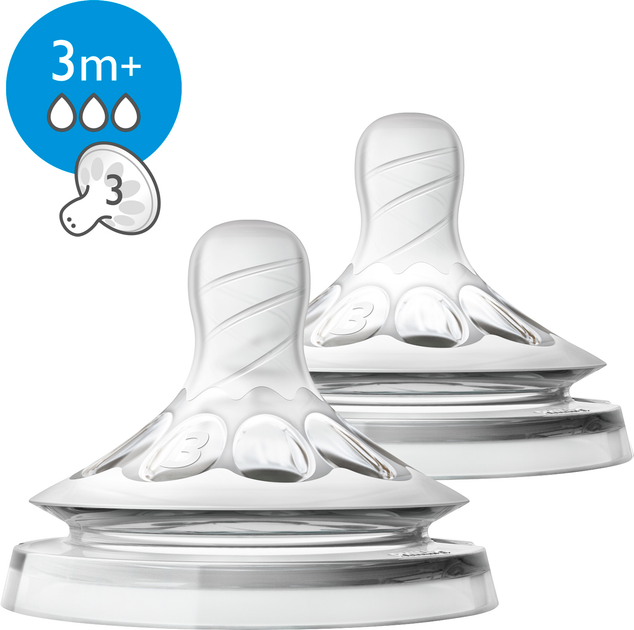 Силиконовая соска Philips Avent Natural 3+ мес 2 шт (SCF043/27 ...