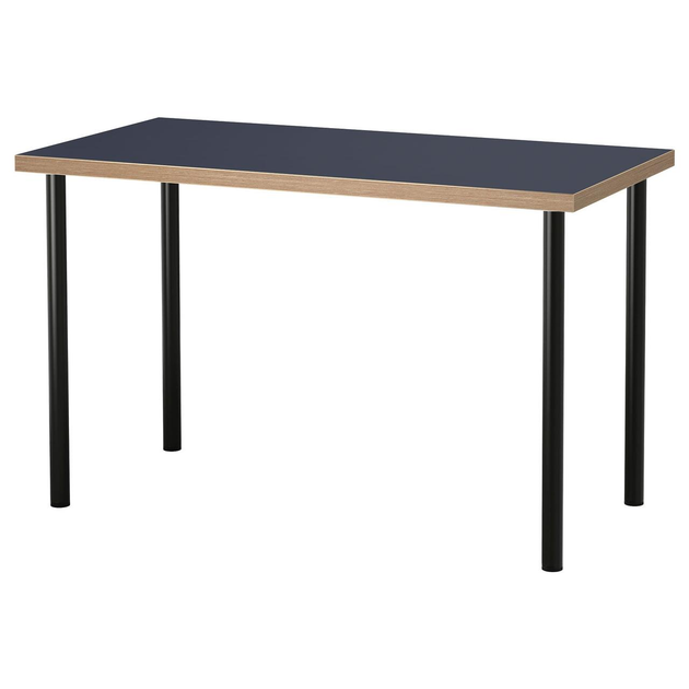 Компьютерный стол IKEA (ИКЕА) LINNMON / ADILS 120x60см синий черный ...