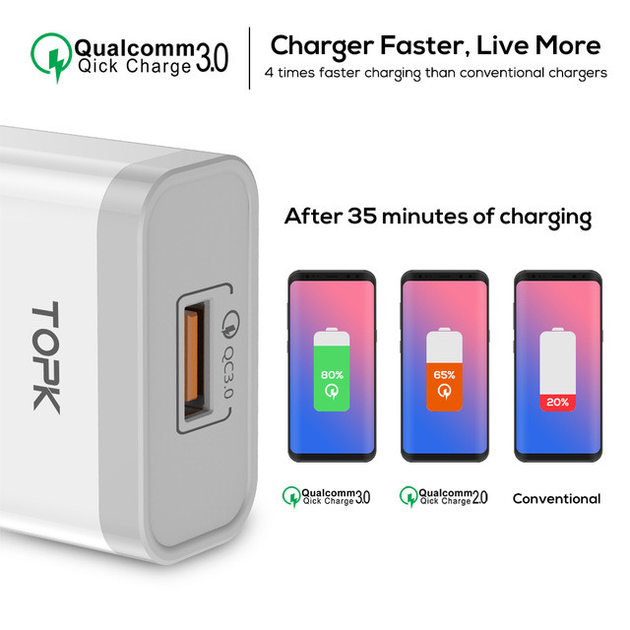 Блок питания для быстрой зарядки TOPK Quick Charge 3.0 – фото, отзывы ...