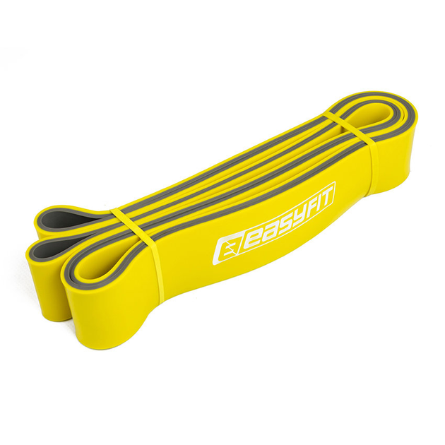 Резиновая петля EasyFit 24-76 кг желтая-серая (двухслойная резинка для ...