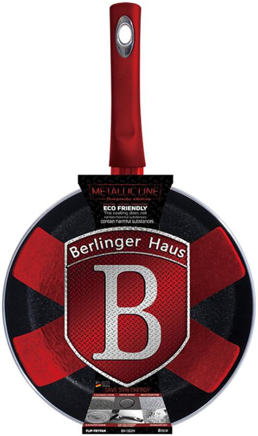 Сковорода Berlinger Haus Burgundy "Шеф-кухар" Ø26см, мармурове покриття ...