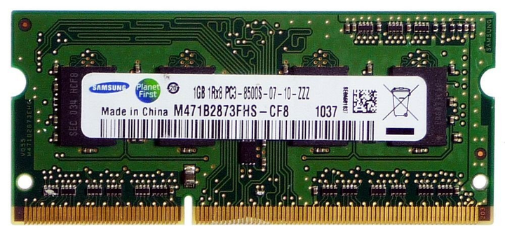 Оперативная память Samsung SAMSUNG 1GB (1*1GB) 1RX8 PC3-8500S-7 DDR3 ...
