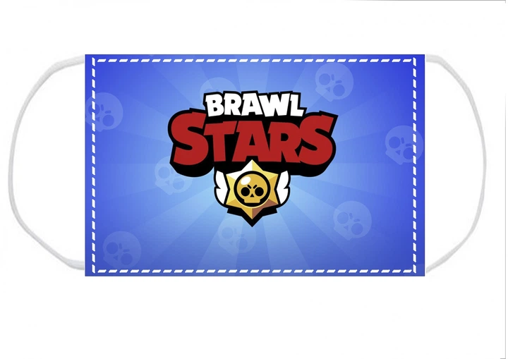 Захисна маска тканинна багаторазова на гумці з принтом Бравл Старс ...