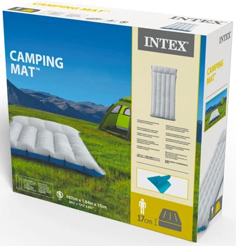 Матрац надувний велюр Intex 67997 67х184х17 см Сірий – фото, відгуки ...