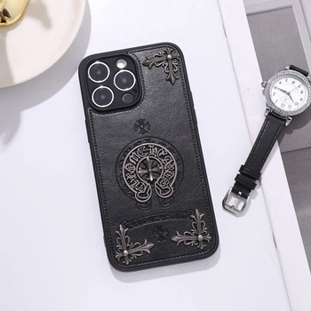 Чохол панель для Apple Iphone 13 Chrome Hearts екокожа + обідок із ...