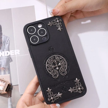 Чохол панель для Apple Iphone 13 Chrome Hearts екокожа + обідок із ...