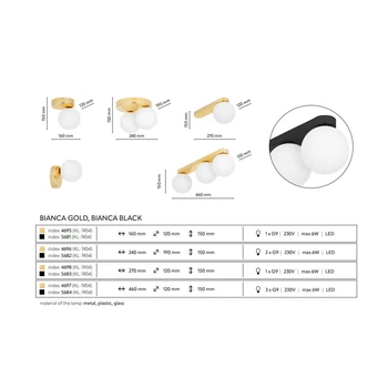 Світильник стельовий BIANCA GOLD 4698 TK-Lighting золото / білий – фото ...