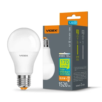 Високоефективна лампочка 8.8W E27 4100K 220V (А++) VIDEX A60h(VL-A60h-88274) – фото, відгуки ...