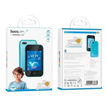 Телефон мобільний дитячий HOCO Y102 (2G, 4GB, Dual Camera) Синій – фото ...
