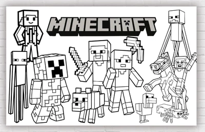 Паперовий плакат - розмальовка "Майнкрафт. Minecraft" 120х75см – купити ...
